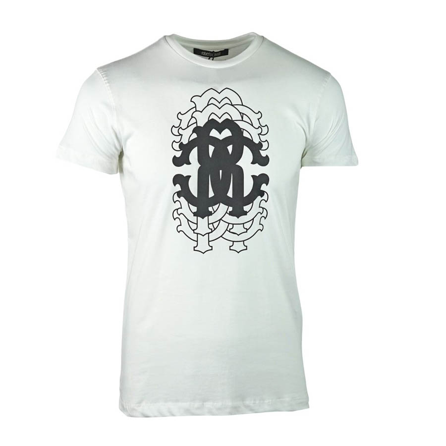 Mua Áo Phông Roberto Cavalli Repetition Logo White T-Shirt Màu Trắng ...