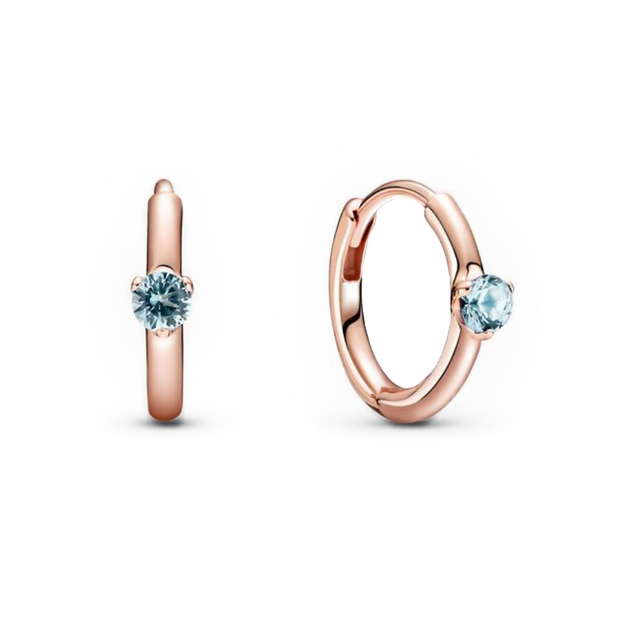 Mua Khuyên Tai Pandora Light Blue Solitaire Huggie Hoop Earrings ...