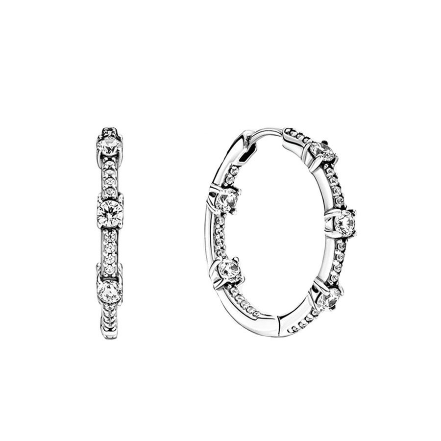 Mua Khuyên Tai Pandora Sparkling Pavé Bars Hoop Earrings 290043C01 Màu ...