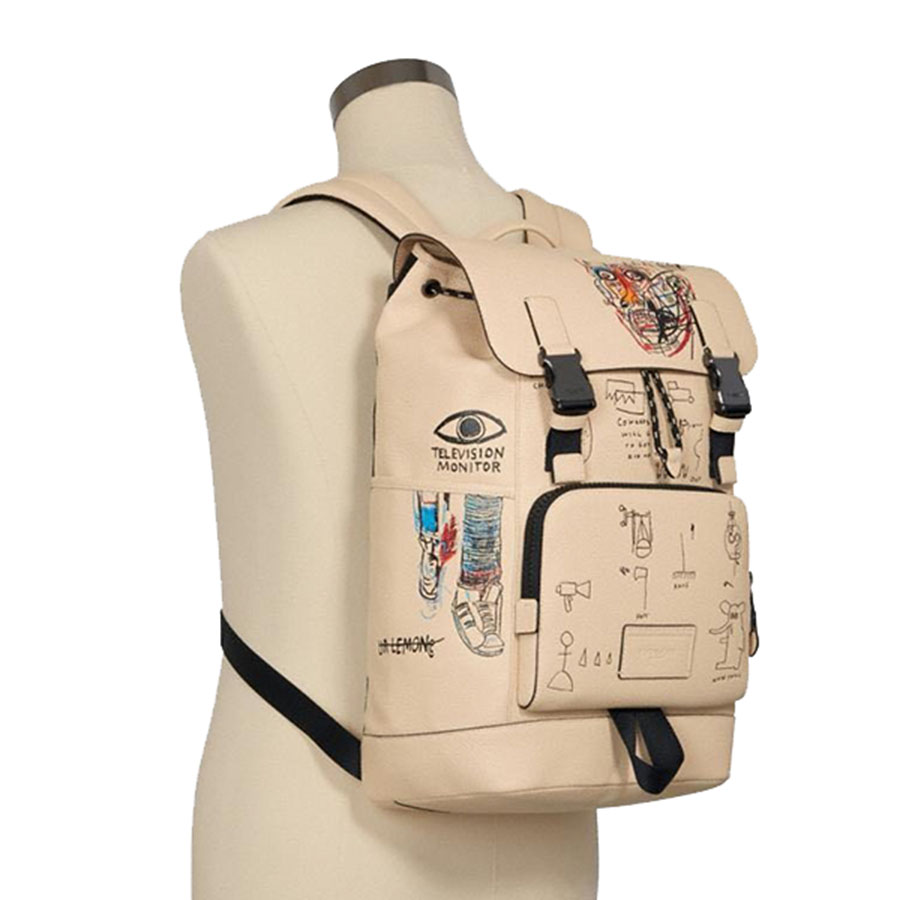 Mua Balo Coach Nam X Jean Michel Basquiat Track Backpack Màu Trắng Kem ...