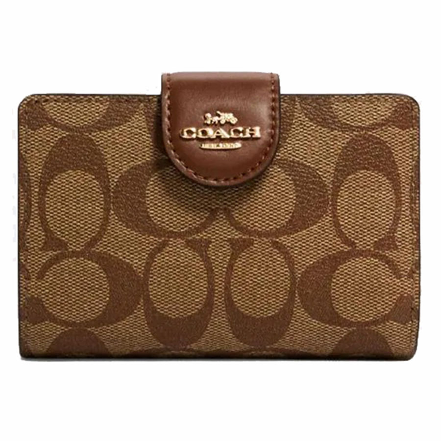 Mua Ví Coach Women's Medium Corner Zip Wallet in Signature Canvas Màu ...