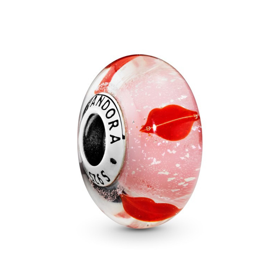 Mua Hạt Vòng Charm Pandora Red Lips Murano Glass 796598 Màu Đỏ Cam ...