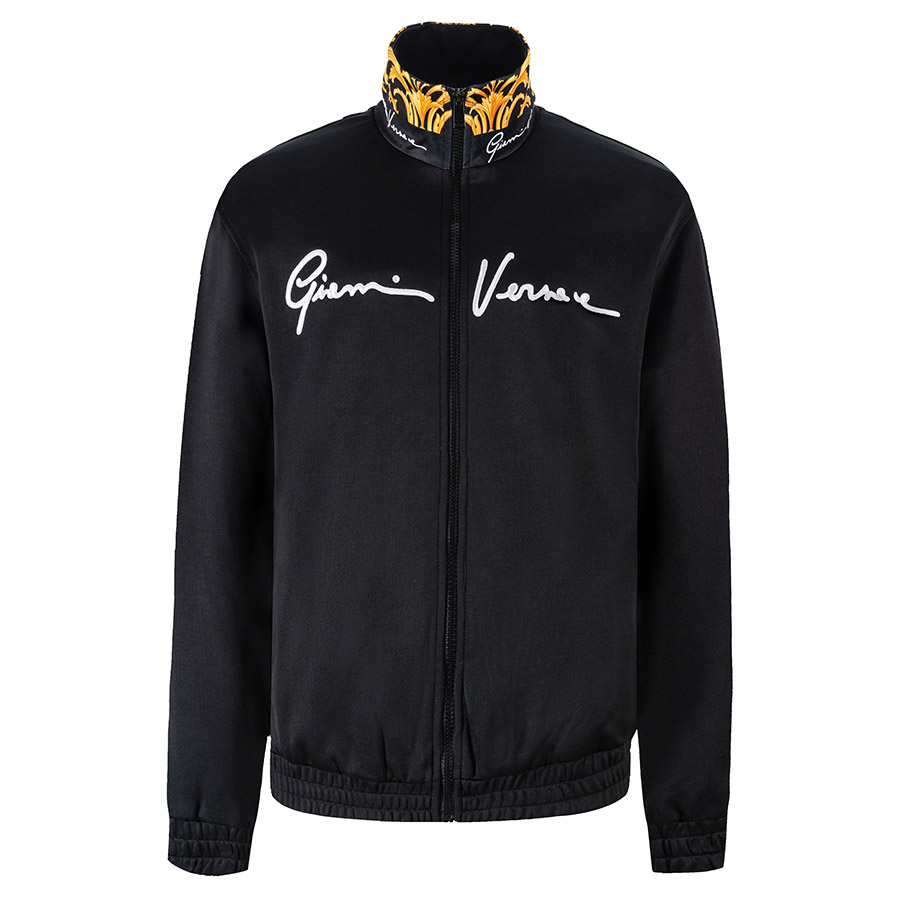 Mua Áo Khoác Versace Logo Embroidered Neck Detail 1002770 1A02035 1B000 Màu Đen - Versace - Mua ...