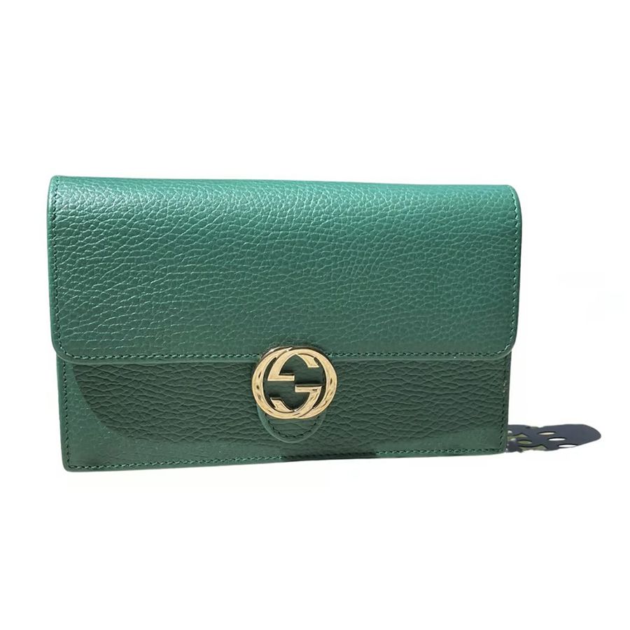 Mua Túi Cầm Tay Gucci Interlocking Leather Handbag Màu Xanh Green ...