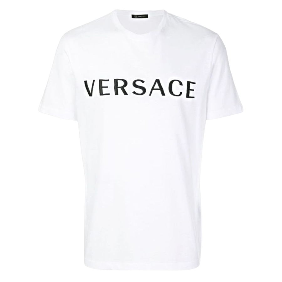 Mua Áo Phông Versace White Logo Embroidered 1008325 1A01178 2W020 Màu ...