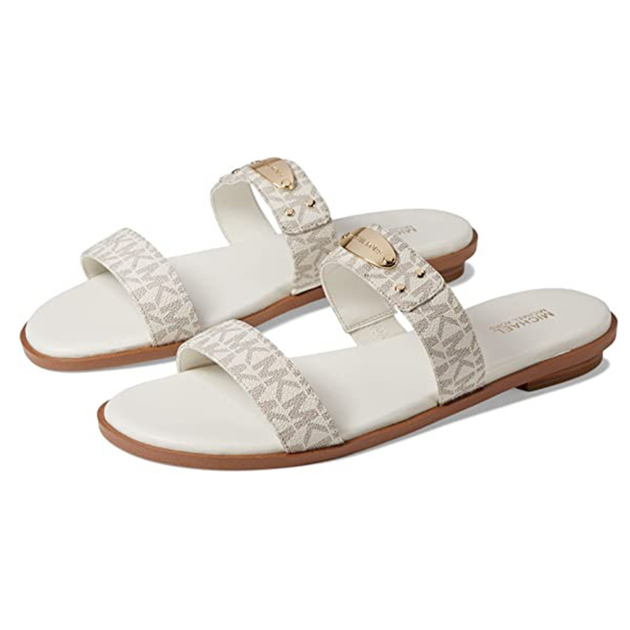 Mua Dép Sandal Michael Kors MK Slide Plate Màu Trắng Họa Tiết Size 39 ...