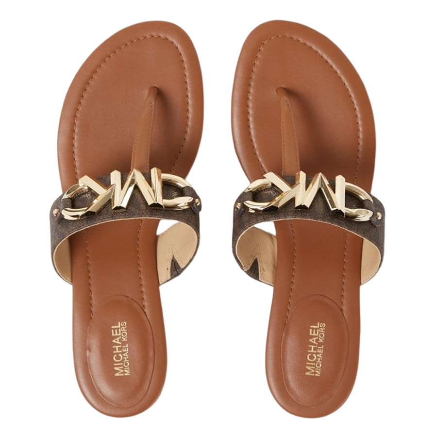 Mua Dép Xỏ Ngón Michael Kors MK Izzy Embellished Logo Sandal Màu Nâu ...