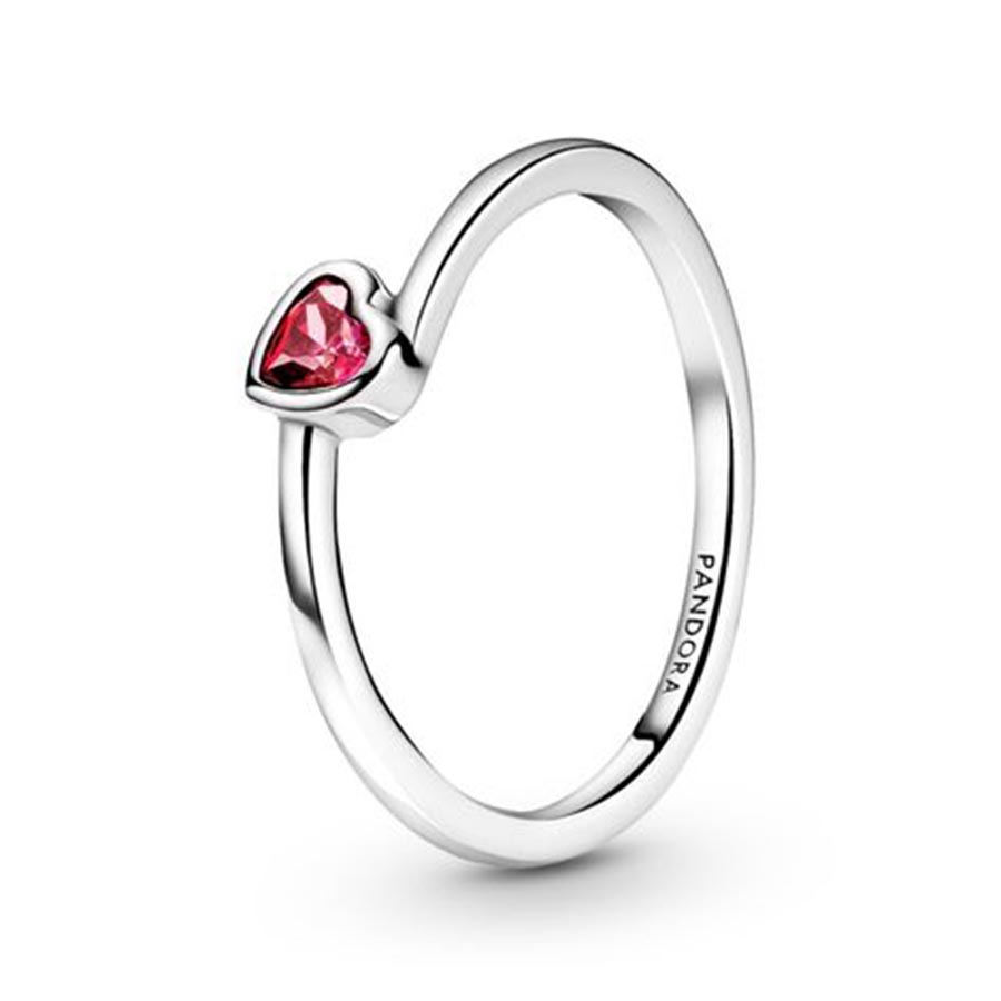 Mua Nhẫn Pandora 199267C01 Heart Sterling Silver Ring With Red CZ Màu ...