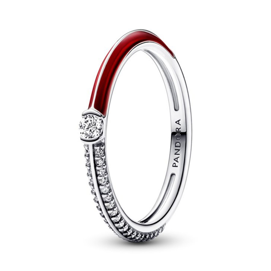 Mua Nhẫn Pandora ME Pavé & Red Dual Ring 192528C01 Màu Đỏ Bạc Size 50 ...