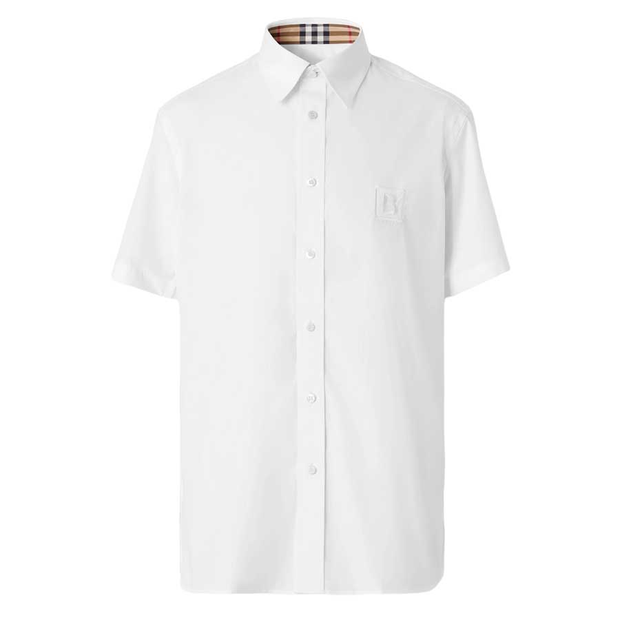 Mua Áo Sơ Mi Nam Burberry Square Logo Embroidered Màu Trắng Size M ...